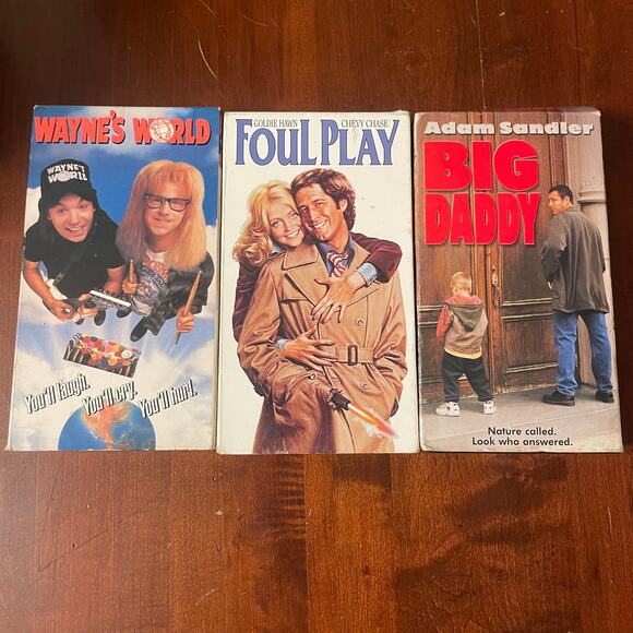 Unknown | Media | Lot Bundle 3 Comedy Vhs Tapes Big Daddy Waynes World ...